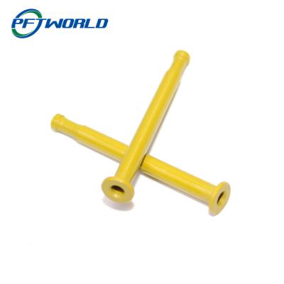 China CNC Machined Processed Plastic Long Tube, Golden Color,  Internal Connection, Semiconductor Parts for sale