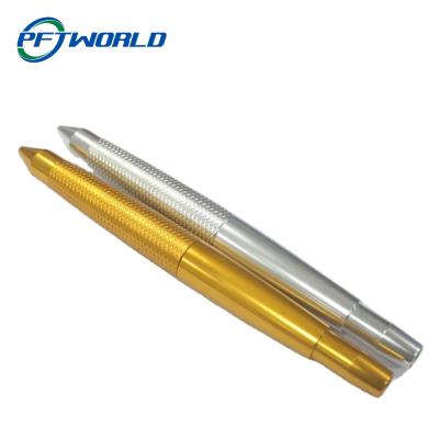 China High quality CNC aluminum parts Pen case Anodized gold and black for sale