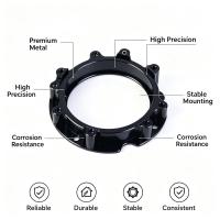 China Custom CNC Machined Aluminum Flanged Mounting Rings Black Anodized for sale