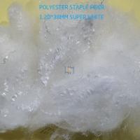 China Super White Polyester Staple Fibre For Sewing Thread And Textile 1.2Dx38mm SW for sale