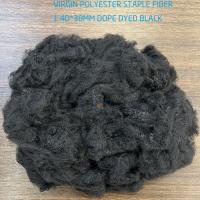 China Spinning Blending Virgin Polyester Staple Fiber Dope Dyed Black 1.4D x 38mm DDB for sale