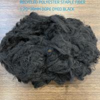China Recycled Black Polyester Staple Fiber GRS Certified For Sustainable And Eco Friendly Production 1.2D X 38mm DDB for sale
