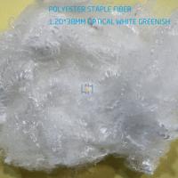 China 100% Polyester Staple Fibre Optical White Greenish For Textile  1.2D X 38mm OW_G for sale