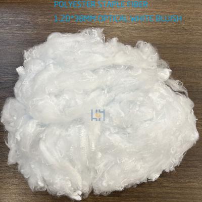 China AA Grade White Bluish Recycled Psf For Spinning 1.2Dx38mm OW_B for sale