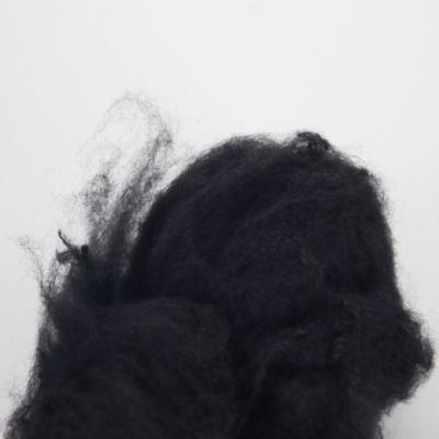 China GRS Dope Dyed Black Recycled Polyester Staple Fiber Psf For Sustainable And Eco Friendly  1.4Dx51mm for sale