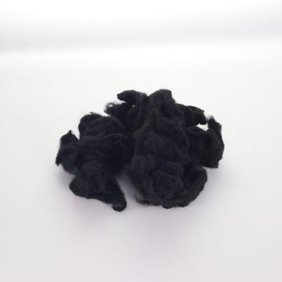 China Dope Dyed Black Recycled Polyester Staple Fiber Cut Length 32mm-128mm For Thermal Bonded Non Woven Recycled 3Dx64mm for sale