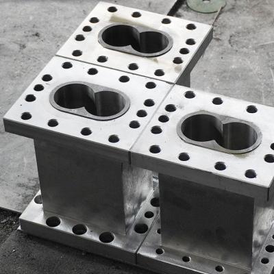 China Parallel Twin Screw Pelletizing Extruder Barrel 45 Steel with HRC62-64 Hardness and Soft Water Cooling System for sale