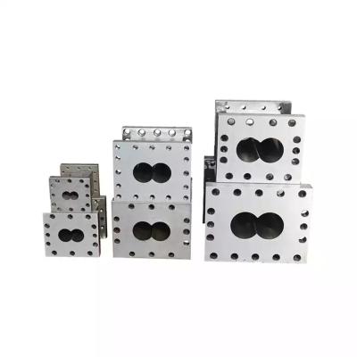 China Parallel Twin Screw Extruder Barrel 38CrMoAIA 316L Block Design with HRC 62-64 Hardness and Soft Water Cooling System for sale