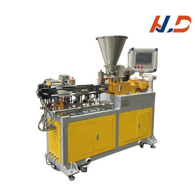 China Small Plastic Filler Masterbatch Extrusion Pelletizer Production Line Twin Screw for sale