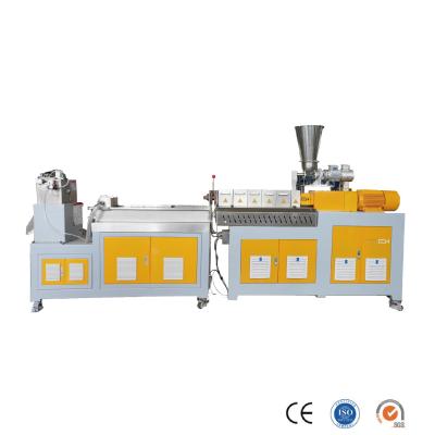 China Experimental Small Twin-Screw Extruder for PA PLC Fiberglass Plastics with 5-1500 kg/h Output and 28-60:1 L/D Ratio for sale