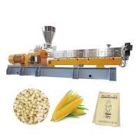 China HLD-65B Biodegradable PLA Bamboo Powder Starch Granulator Line 300-500kg/H Capacity Twin-Screw Extruder for sale