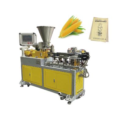 China HLD Plastic Extruder Factory With CE Twin Screw Plastic Granulator For Biodegradable PP PE Corn Starch Calcium Powder for sale