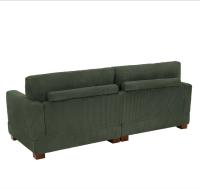 China Modern 2-Seater Green Corduroy Sofa with Throw Pillows for sale