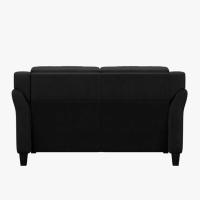 China Sleek Black 2-Seater Sofa with Sturdy Wooden Legs for sale