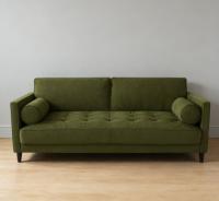 China Olive Velvet MID-Century Loveseat for sale