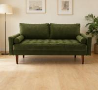 China Olive Velvet MID-Century Loveseat for sale