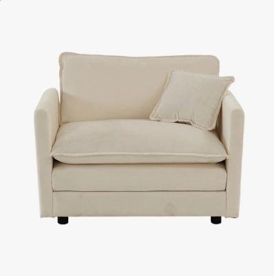 China Modern Single-Seat Beige Upholstered Sofa for Living Room for sale