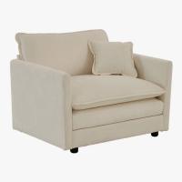China Modern Single-Seat Beige Upholstered Sofa for Living Room for sale