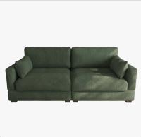 China Retro Style Green Corduroy 3-Seater Sofa for Living Room for sale