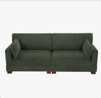 China Retro Style Green Corduroy 3-Seater Sofa for Living Room for sale