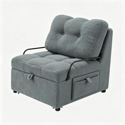 China Soft Teddy Fabric Sofa Bed for Cozy Bedroom Guest Room Decoration for sale