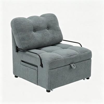 China Modern Tufted Teddy Fleece Chair Bed for Compact Apartment Furniture for sale