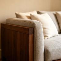 China French-Style Minimalist Cream Sofa with Thickened Down Cushions, Soft and Comfortable for The Living Room for sale