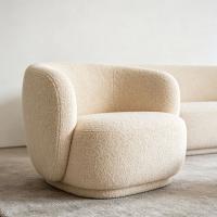 China French-Style Minimalist Cream Sofa with Thickened Down Cushions, Soft and Comfortable for The Living Room for sale