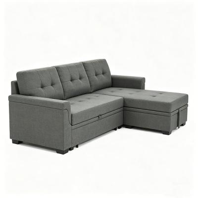 China Hidden Drawer Fabric Pull out Sofa Bed for Compact Studio Guest Room Use for sale
