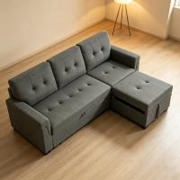 China Side Storage Pocket Linen Pull out Sofa Bed for Urban Compact Living Rooms for sale