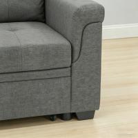 China Side Storage Pocket Linen Pull out Sofa Bed for Urban Compact Living Rooms for sale