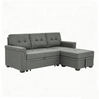 China Soft Tufted Seat Linen Pull out Sofa Bed for Cozy Family Lounge Decoration for sale