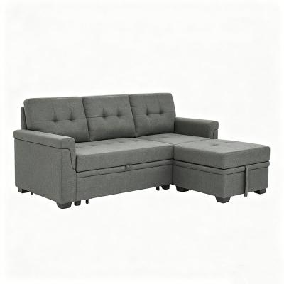 China Soft Tufted Seat Linen Pull out Sofa Bed for Cozy Family Lounge Decoration for sale