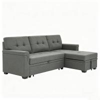China Soft Tufted Seat Linen Pull out Sofa Bed for Cozy Family Lounge Decoration for sale