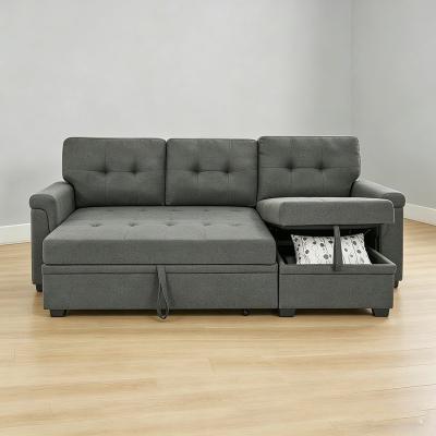 China Vintage Tufted Backrest Fabric Sofa Bed for Downtown City Luxury Apartments for sale