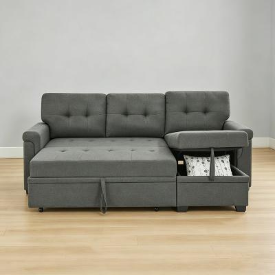 China Modern Tufted Linen Fold up Sofa Bed for Young Professional Studio Homes for sale