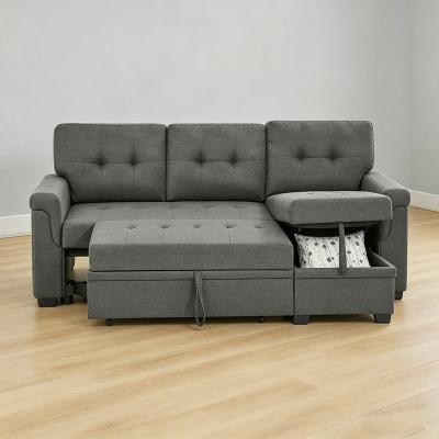 China Neutral Tone Tufted Fabric Sofa Bed for Nordic Style Compact Apartment Spaces for sale