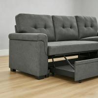 China Neutral Tone Tufted Fabric Sofa Bed for Nordic Style Compact Apartment Spaces for sale