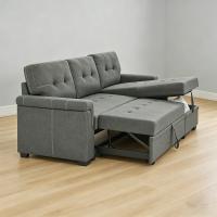 China Soft Linen Tuft Convertible Sofa Bed for Holiday Rental Guest Bedrooms for sale