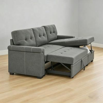 China Soft Linen Tuft Convertible Sofa Bed for Holiday Rental Guest Bedrooms for sale