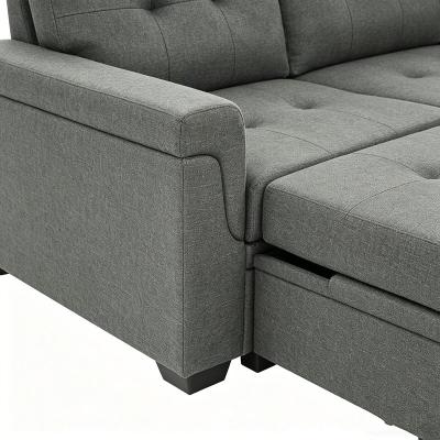 China Narrow Width Foldable Linen Sofa Bed for Limited Square Meter Living Rooms for sale