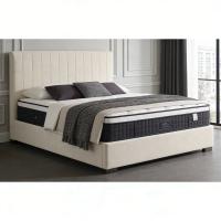 China Sleek Modern Cream White Velvet Upholstered Bed for Hotel & Home for sale