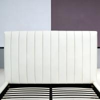 China Tall Headboard Cream Upholstered Platform Bed with Under Bed Storage for sale