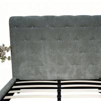 China Modern Scroll Arm Soft Velvet Bedroom Bed Frame for Queen Mattress for sale