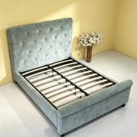 China Diamond Tufted Upholstered Bed Frame Solid Support Bed Legs for Modern Bedroom Furniture for sale