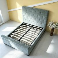 China Diamond Tufted Upholstered Bed Frame Solid Support Bed Legs for Modern Bedroom Furniture for sale