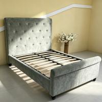 China Diamond Tufted Upholstered Bed Frame Solid Support Bed Legs for Modern Bedroom Furniture for sale