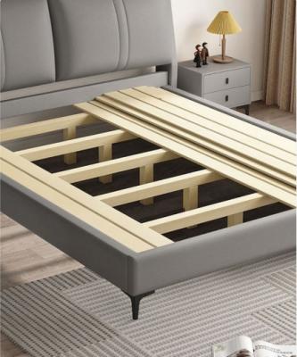 China Sturdy Wooden Bedroom Bed with Elegant Headboard Design for sale