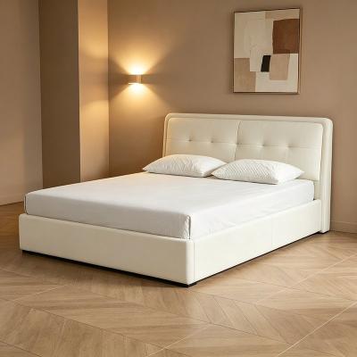 China Luxury Style Wooden King Size Bed with Upholstered Headboard Design for sale