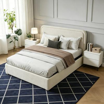 China Modern Home Bedroom King Bed with Soft Upholstered Headboard for sale